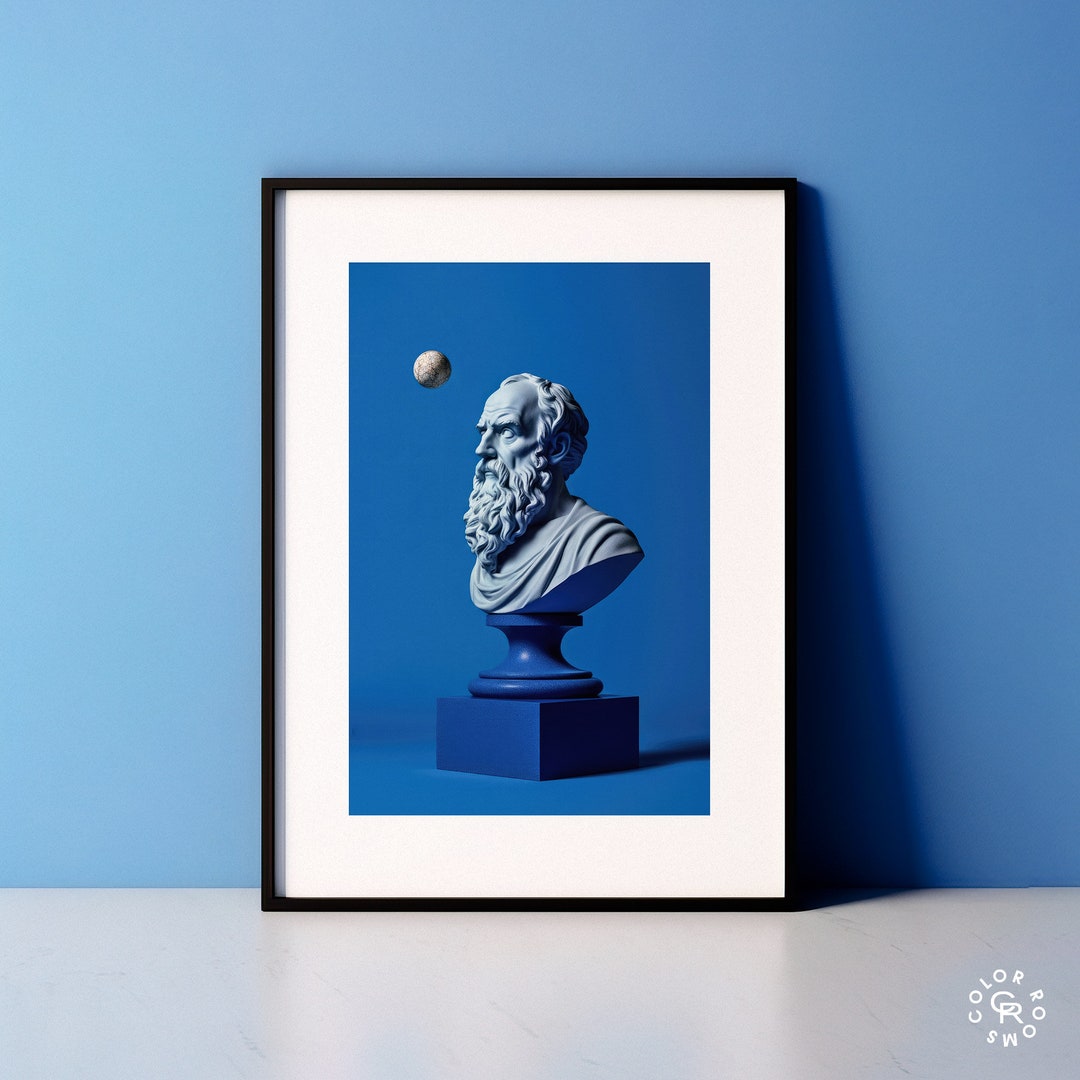 Galileo Galilei Portrait Poster Minimalist History Art Blue Room Decor ...