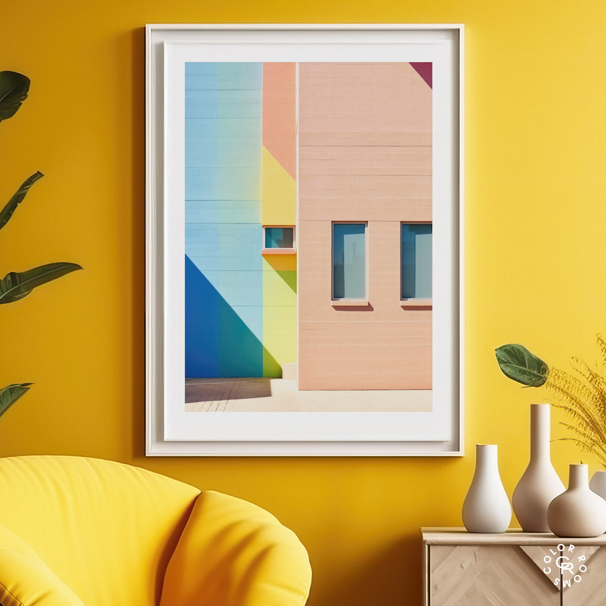 Rainbow Street Style Architecture Poster Urban Chic Colorful Building ...