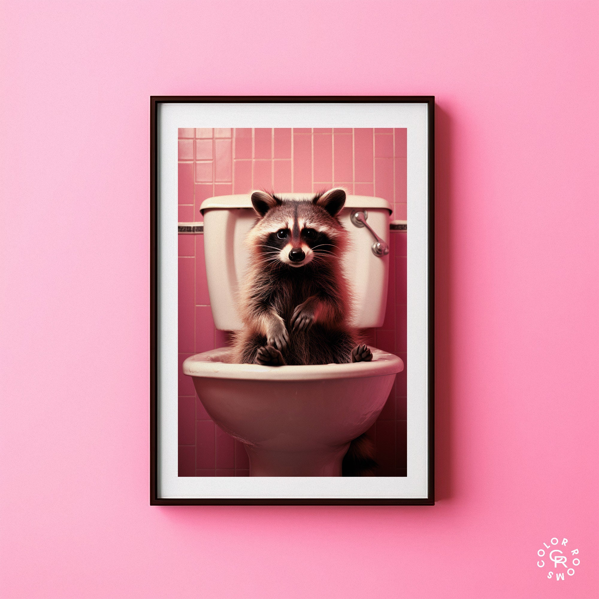 Toilet Raccoon Funny Bathroom Art Print Kids Bathroom Decor Humorous ...