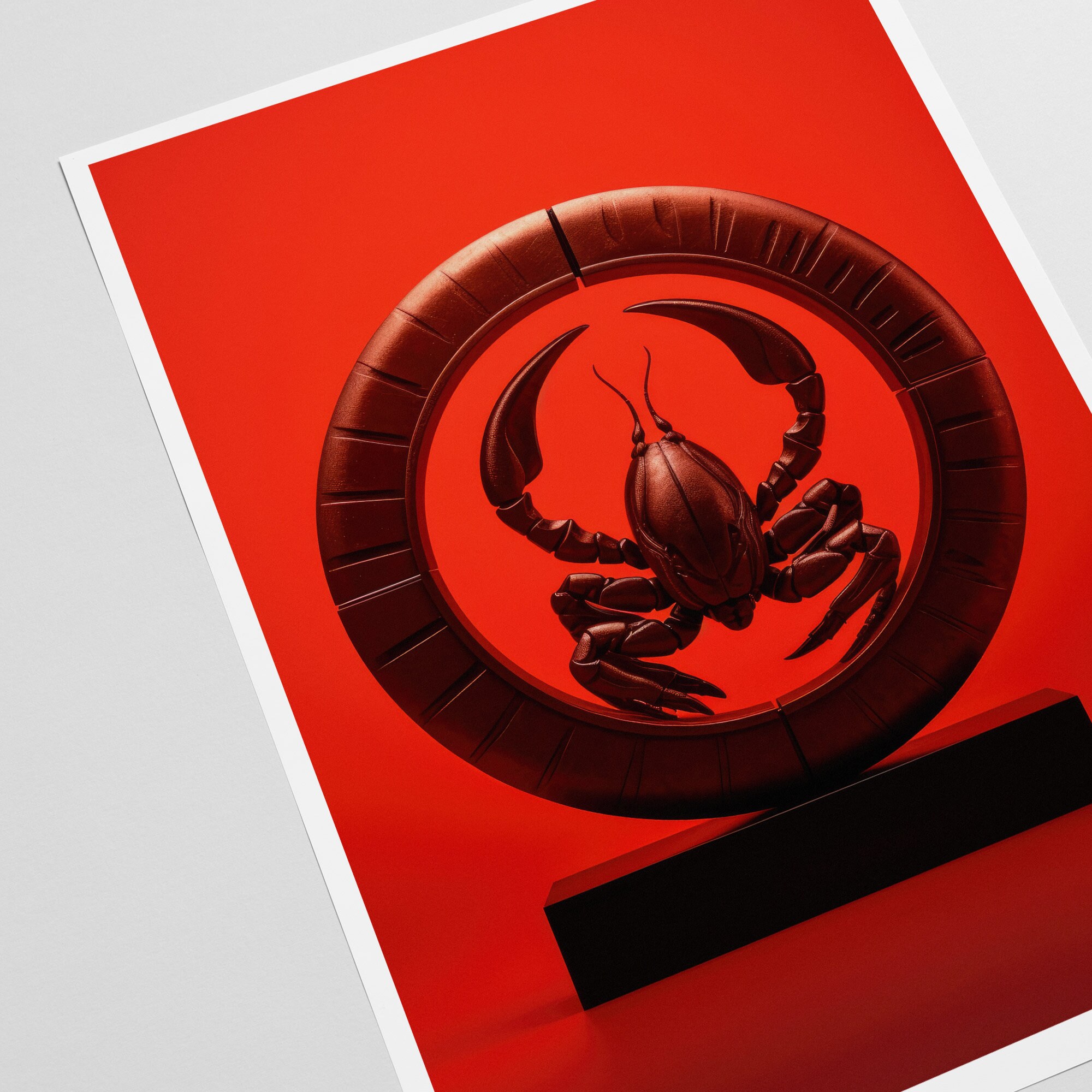 Scorpio Symbol Astrology Essence Red Art Print Zodiac Art Eclectic Art ...