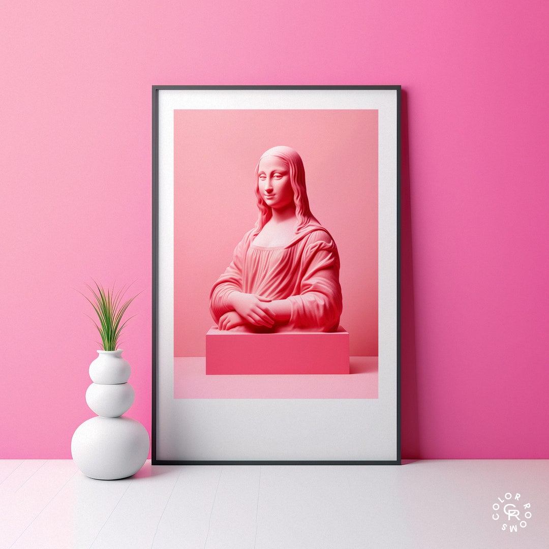 Mona Lisa History Art Print Pink Renaissance Art Eclectic Art Living ...