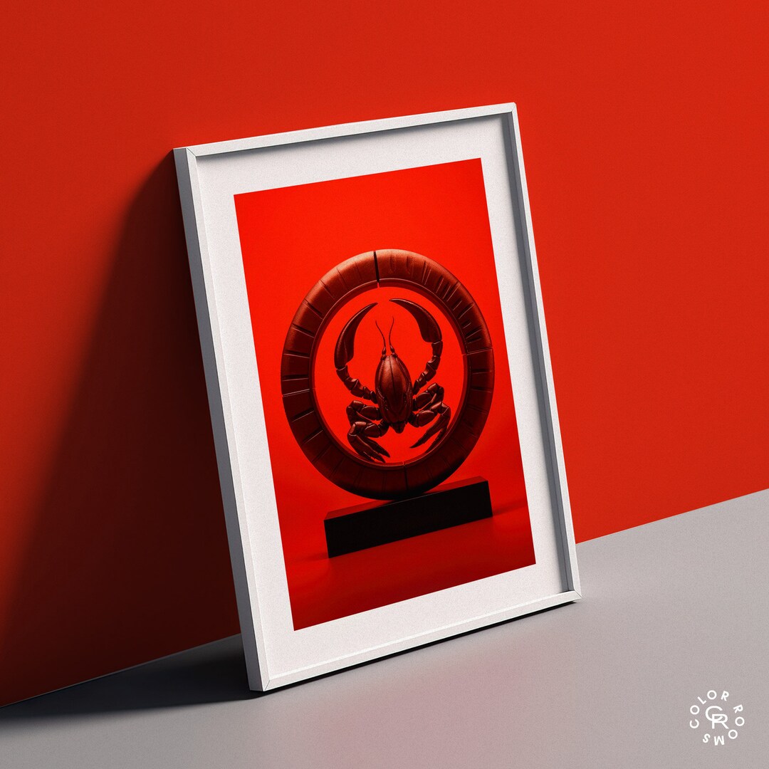 Scorpio Symbol • Astrology Essence Red Art Print Zodiac Art Eclectic ...