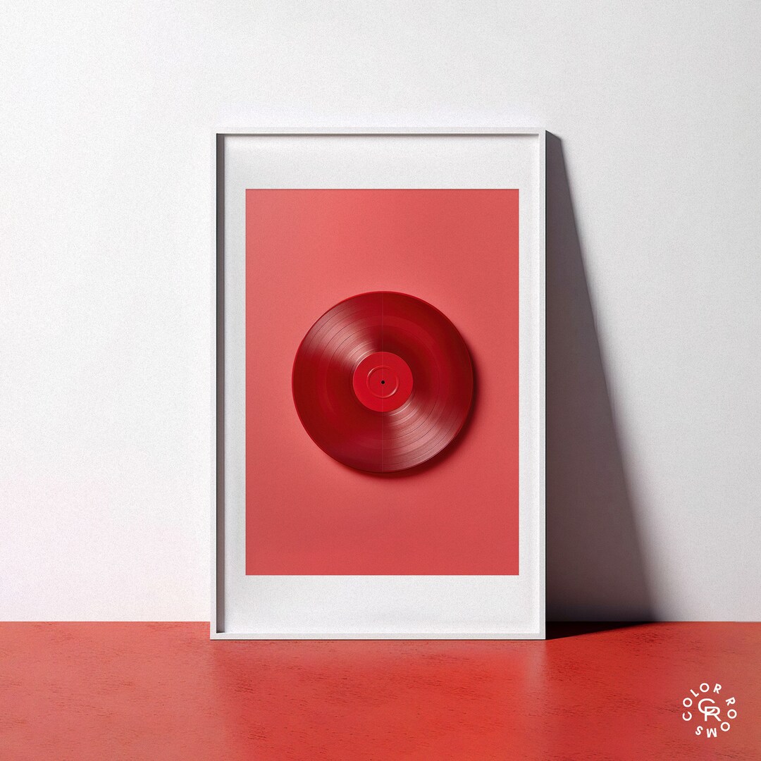 Red Vinyl Rhythm Poster Music Wall Art Retro Home Decor Audiophile's ...