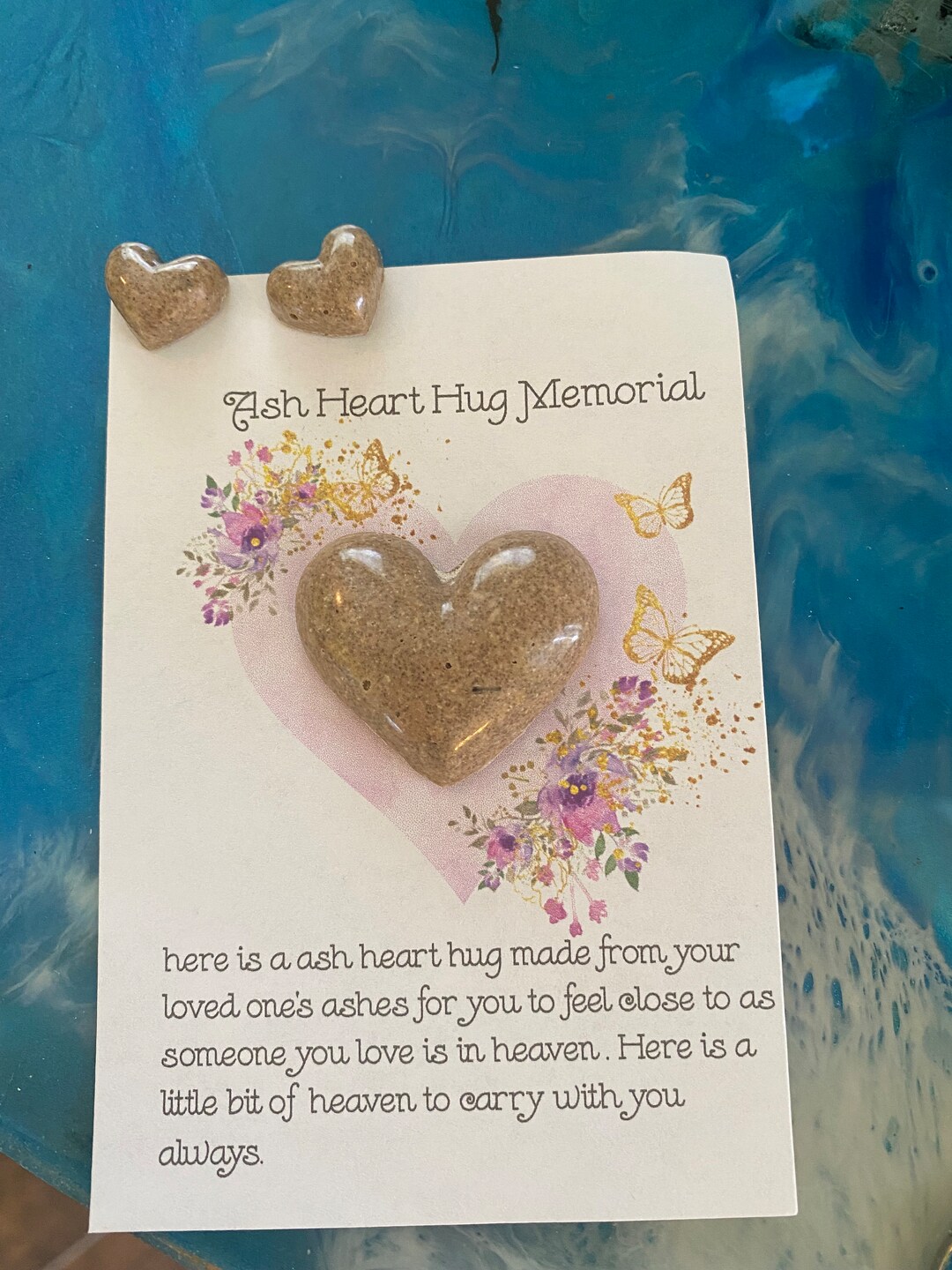 Ash Memorial Heart With Stand,heart Keepsake,anxiety Aid, Made in Fl ...