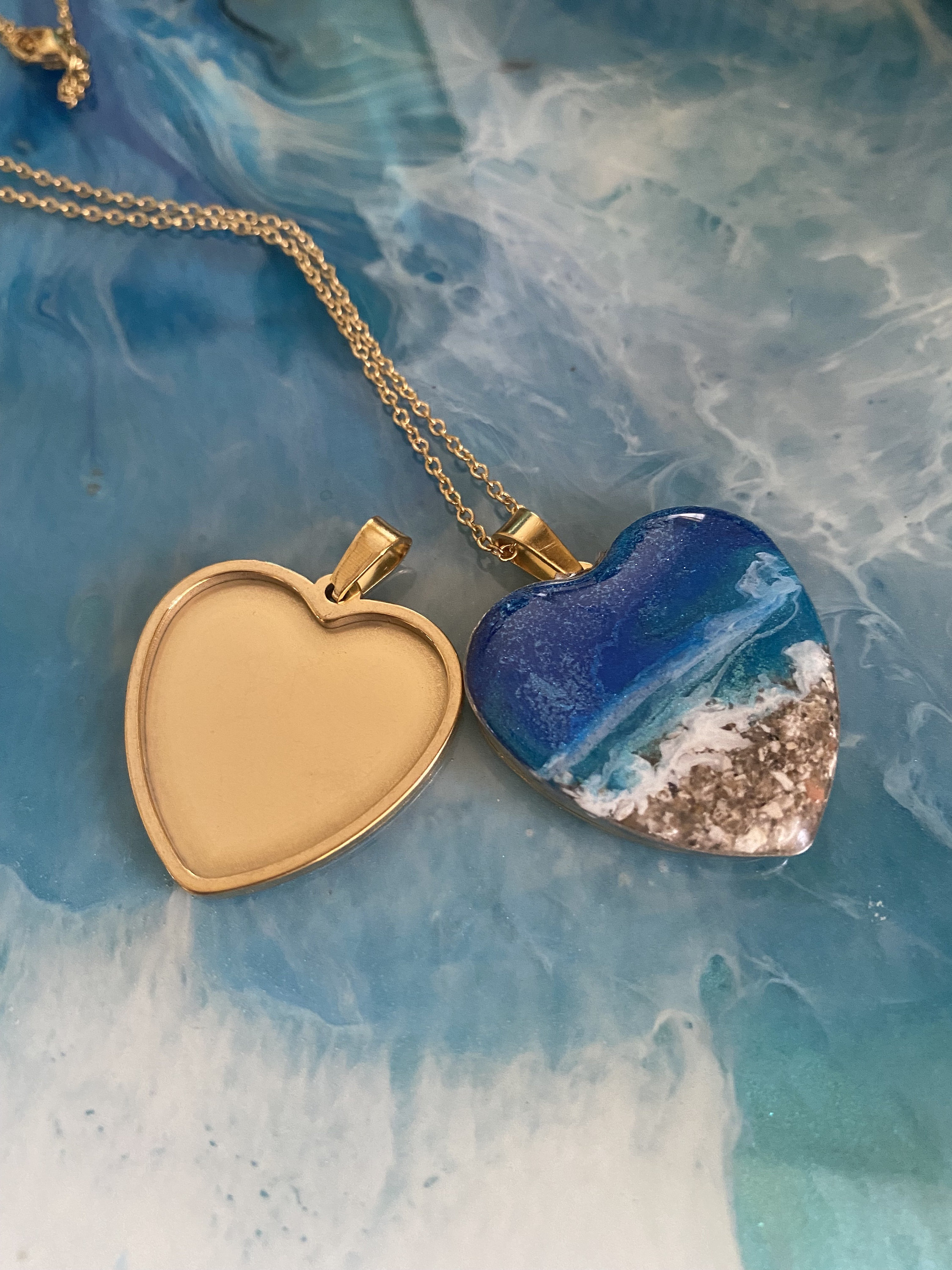Beach Ash Heart Necklace: Cremation Art Pet Memorial Jewelry - Etsy