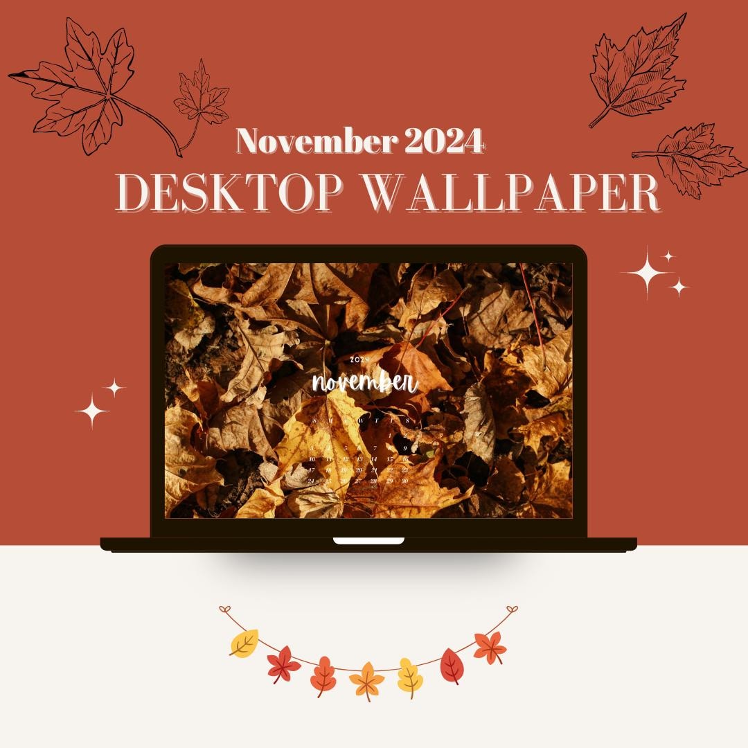 November 2024 Desktop Calendar Wallpaper - Etsy