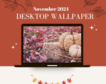 November 2024 Desktop Calendar Wallpaper - Etsy