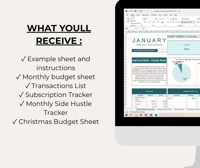 Ultimate Annual Budget Spreadsheet | Excel Budget Template | Monthly ...