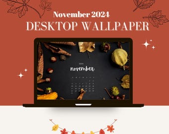 November 2024 Desktop Calendar Wallpaper - Etsy