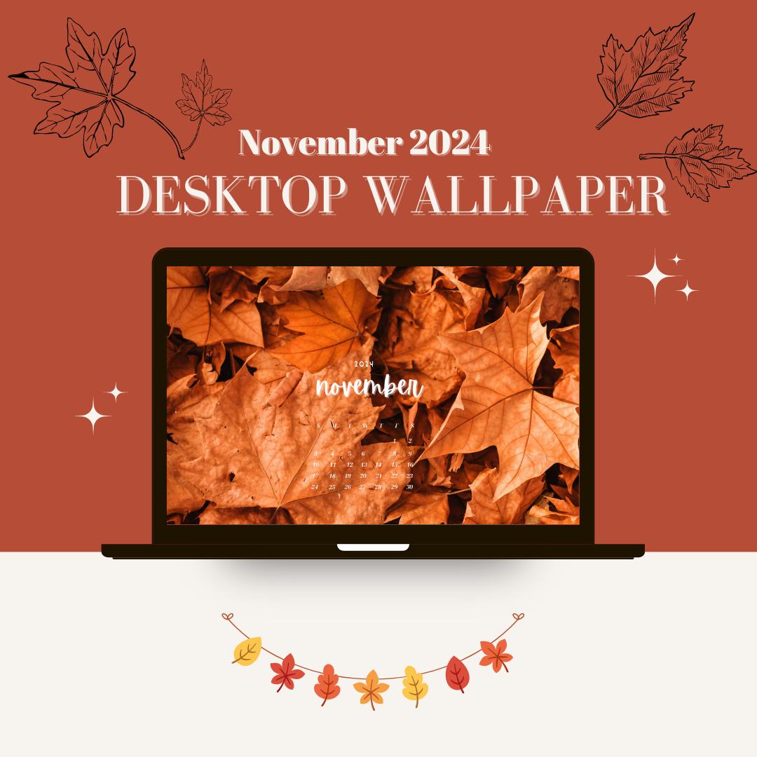 November 2024 Desktop Calendar Wallpaper - Etsy