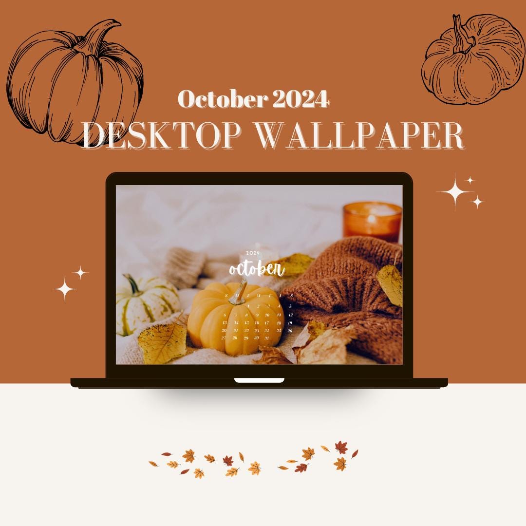 October 2024 Desktop Wallpaper Calendar - Etsy