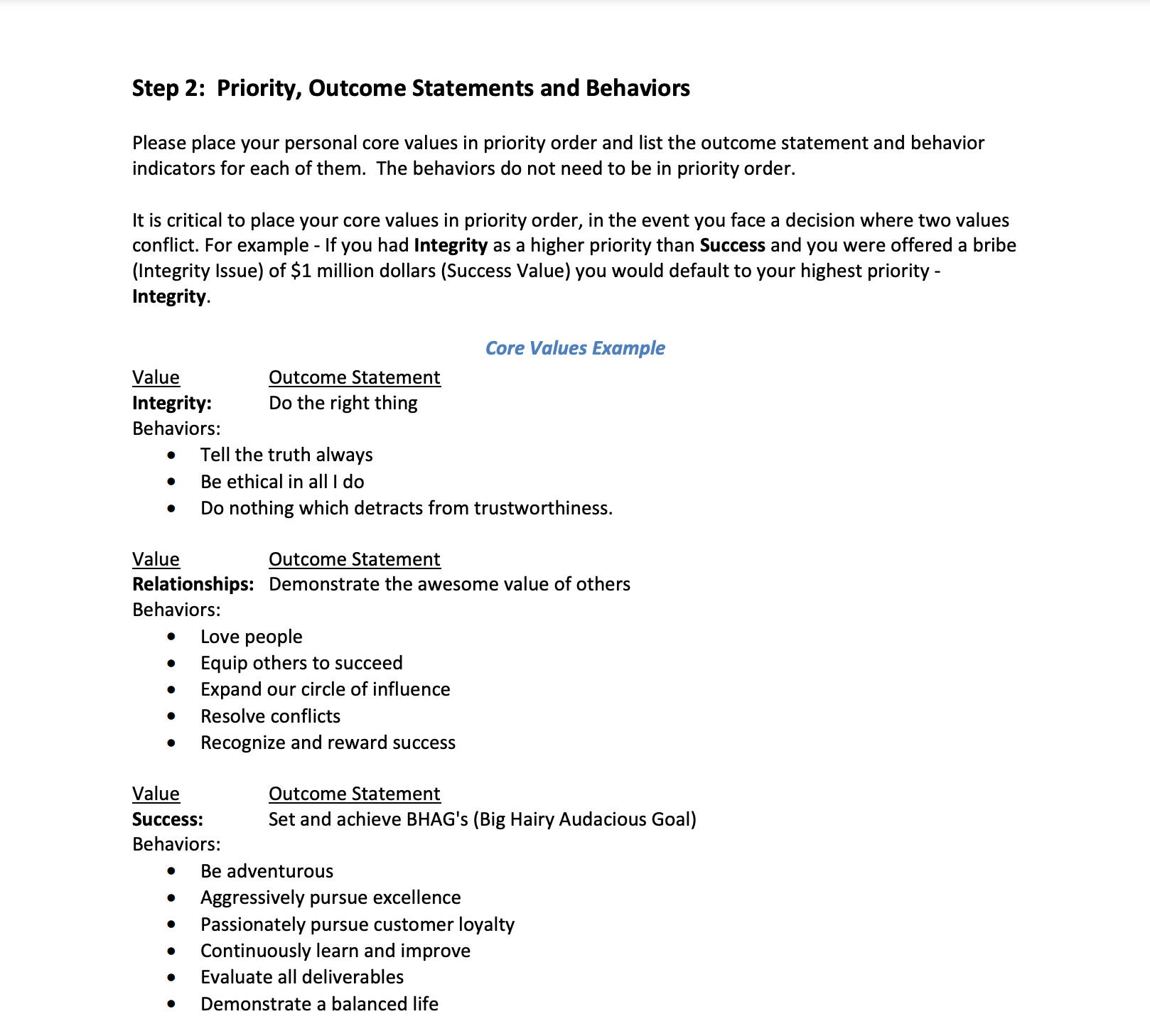 Core Values Exercise - Etsy