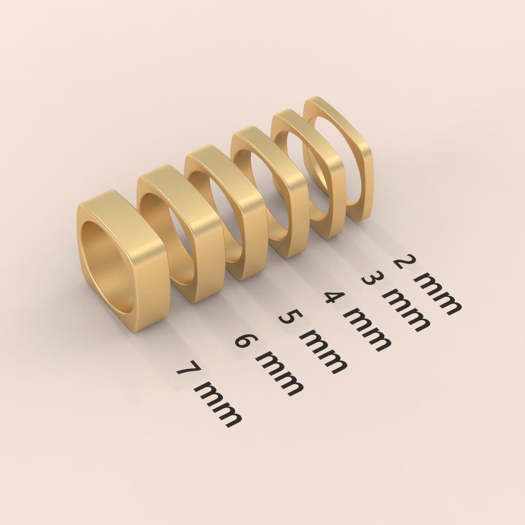 Solid 14k Gold Square Wedding Band, Matte Finish, Bridal, Unisex - Etsy