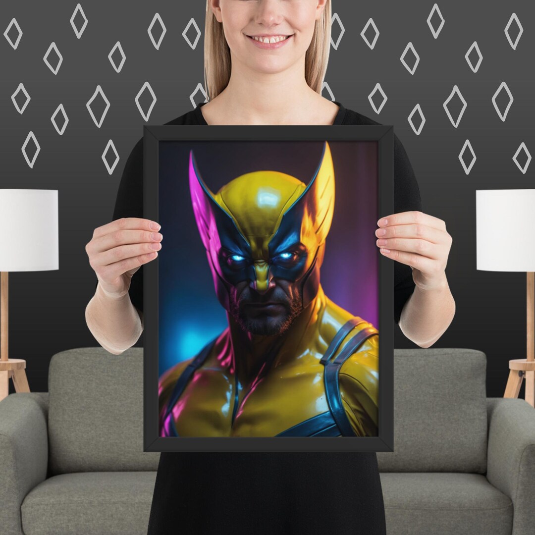 Neon Futuristic Superhero Wolverine Wall Art Download - Etsy