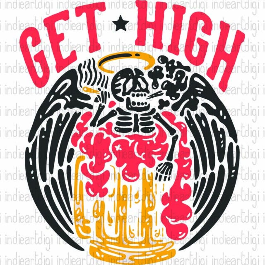 Skeleton Get High SVG Skull Cannabis SVG Skull Smoking SVG - Etsy