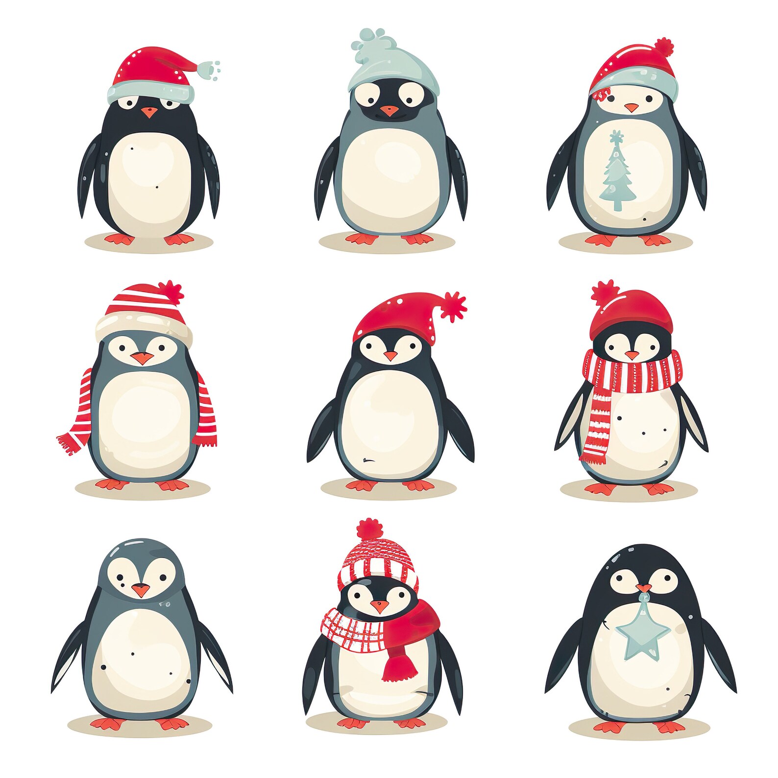 Christmas Penguin SVG PNG JGP Editable Vector Penguin Instant Digital ...