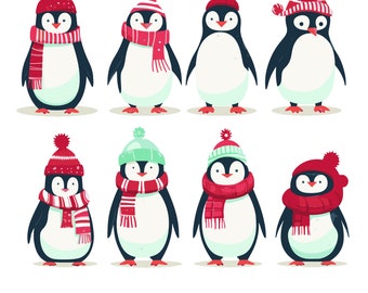 Christmas Penguin SVG PNG JGP Editable Vector Penguin Instant Digital ...