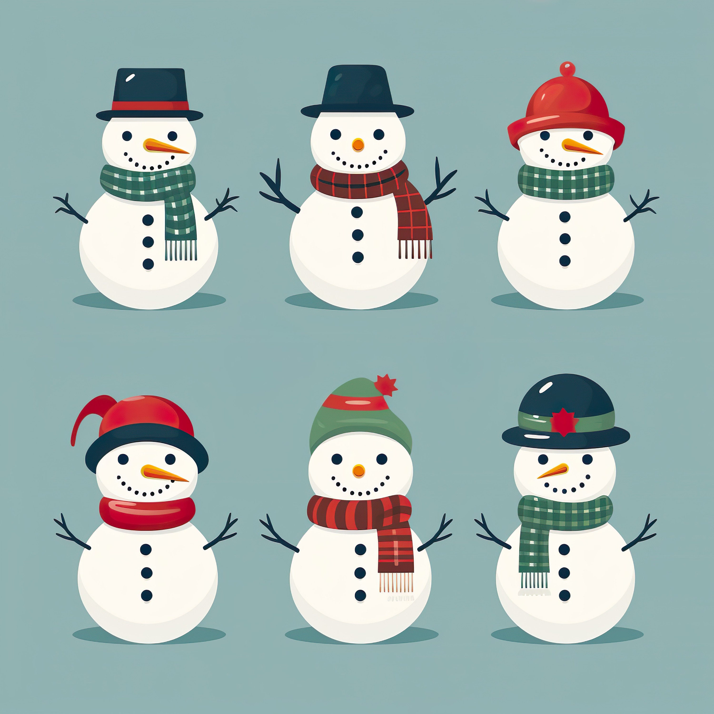 Christmas Snowmen SVG PNG JGP Collection Instant Digital Downloads ...