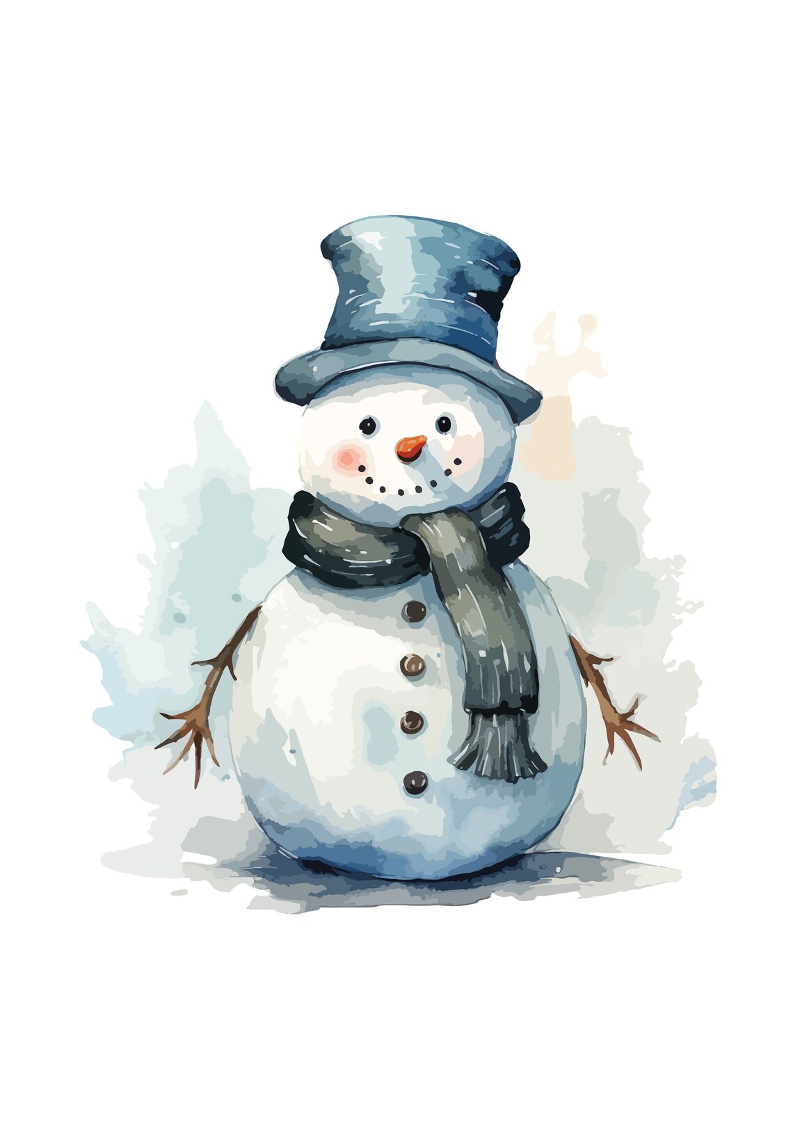 Christmas Water Color Snowman SVG PNG JGP Collection Instant Digital ...