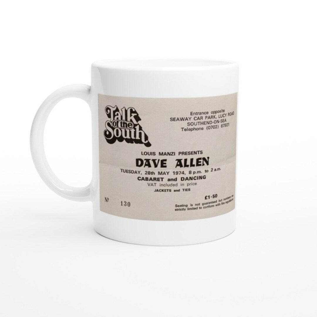 Dave Allen Vintage Concert Ticket White 11oz Ceramic Mug - Etsy