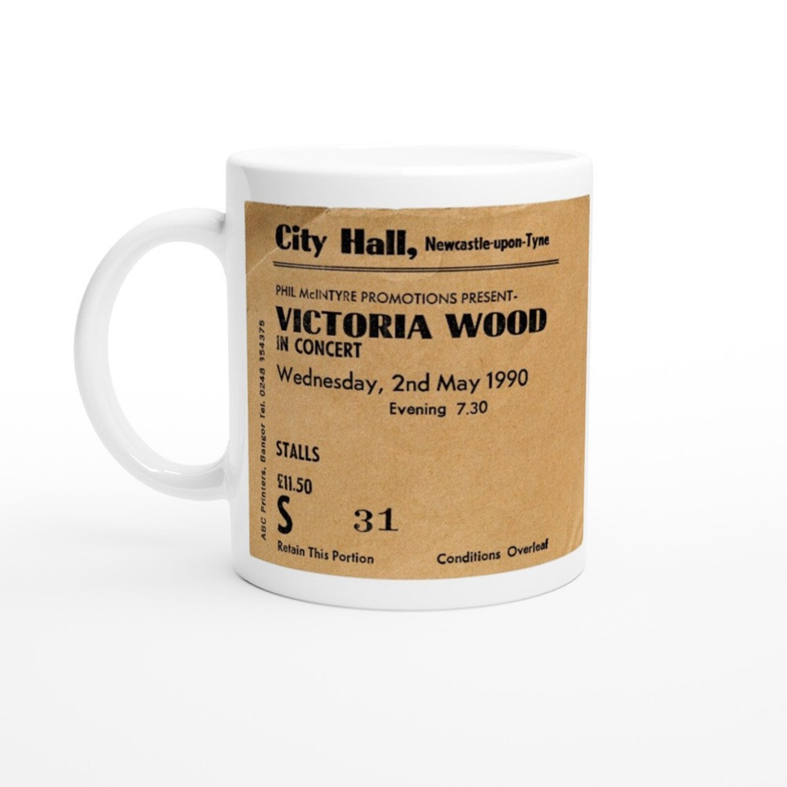 Victoria Wood Vintage Concert Ticket White 11oz Ceramic Mug - Etsy