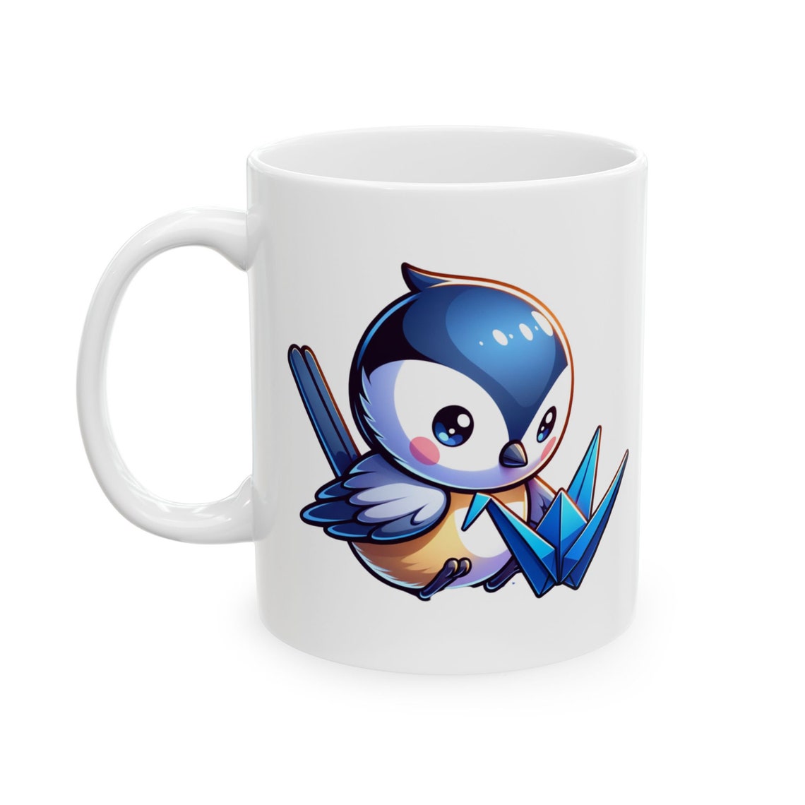 Chickadee Doing Origami Coffee Mug Cute Bird Gift Best Birthday Present ...