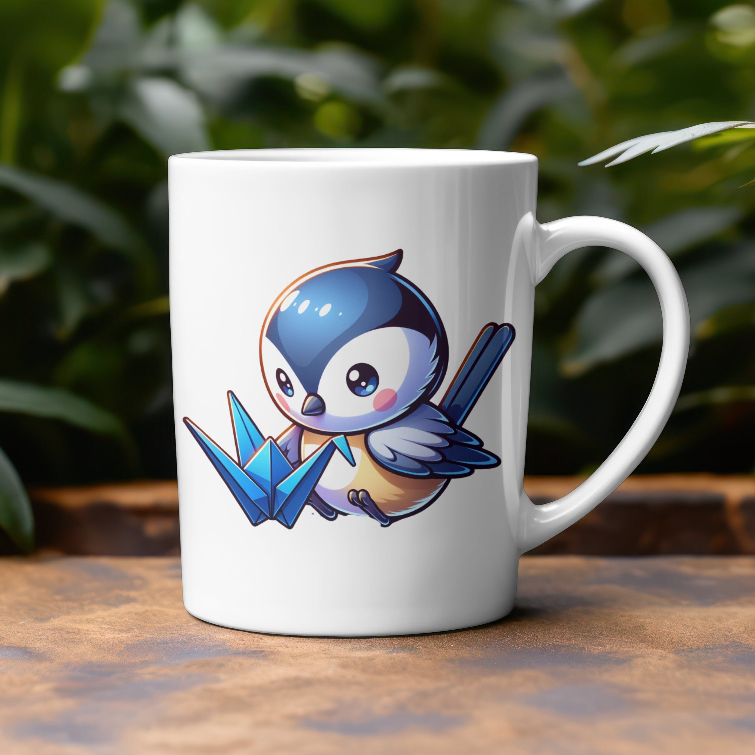 Chickadee Doing Origami Coffee Mug Cute Bird Gift Best Birthday Present ...