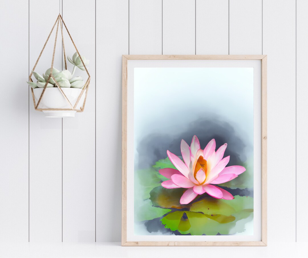 Lotus Flower Downloadable Print, Watercolor Lotus Painting, Lotus ...