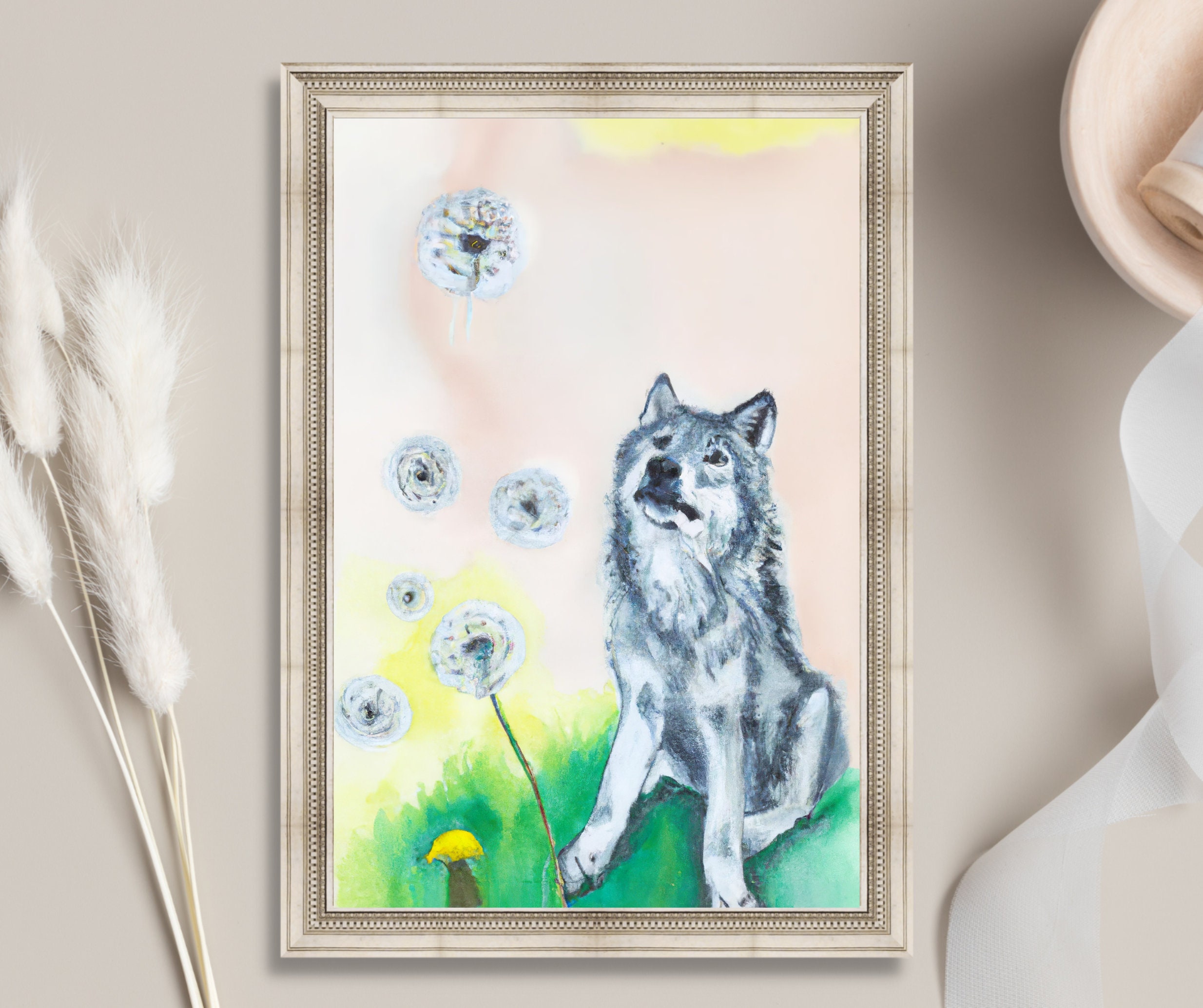 Gray Wolf Painting Downloadable Print, Watercolor Wolf Art, Gray Wolf ...