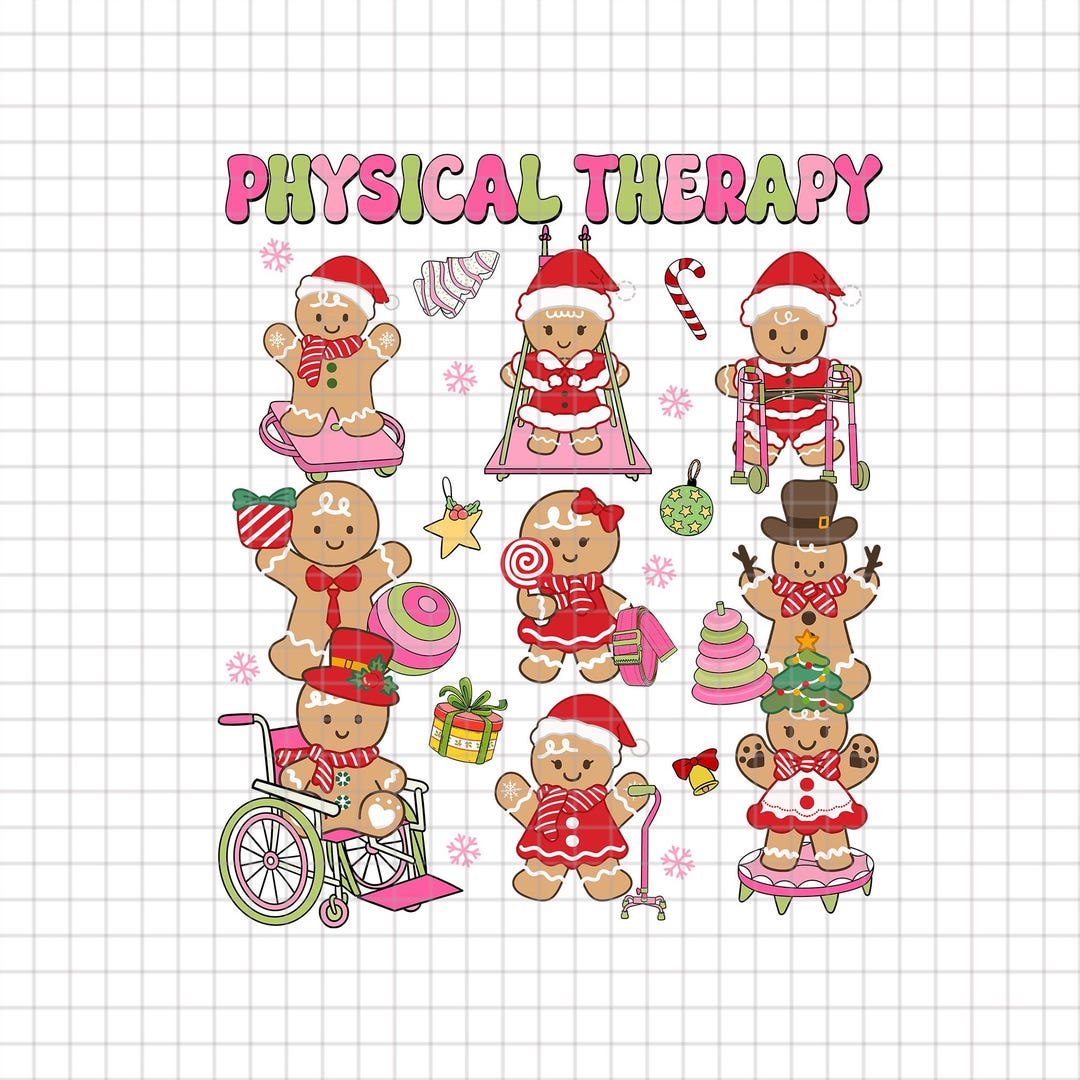 Physical Therapy Gingerbread Png, Physical Therapy Christmas Png, Merry ...