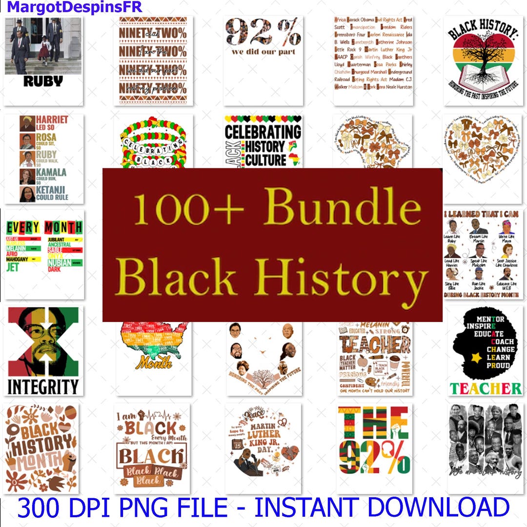 100 Black History Month Png Bundle, Juneteenth Png Bundle, Black People ...