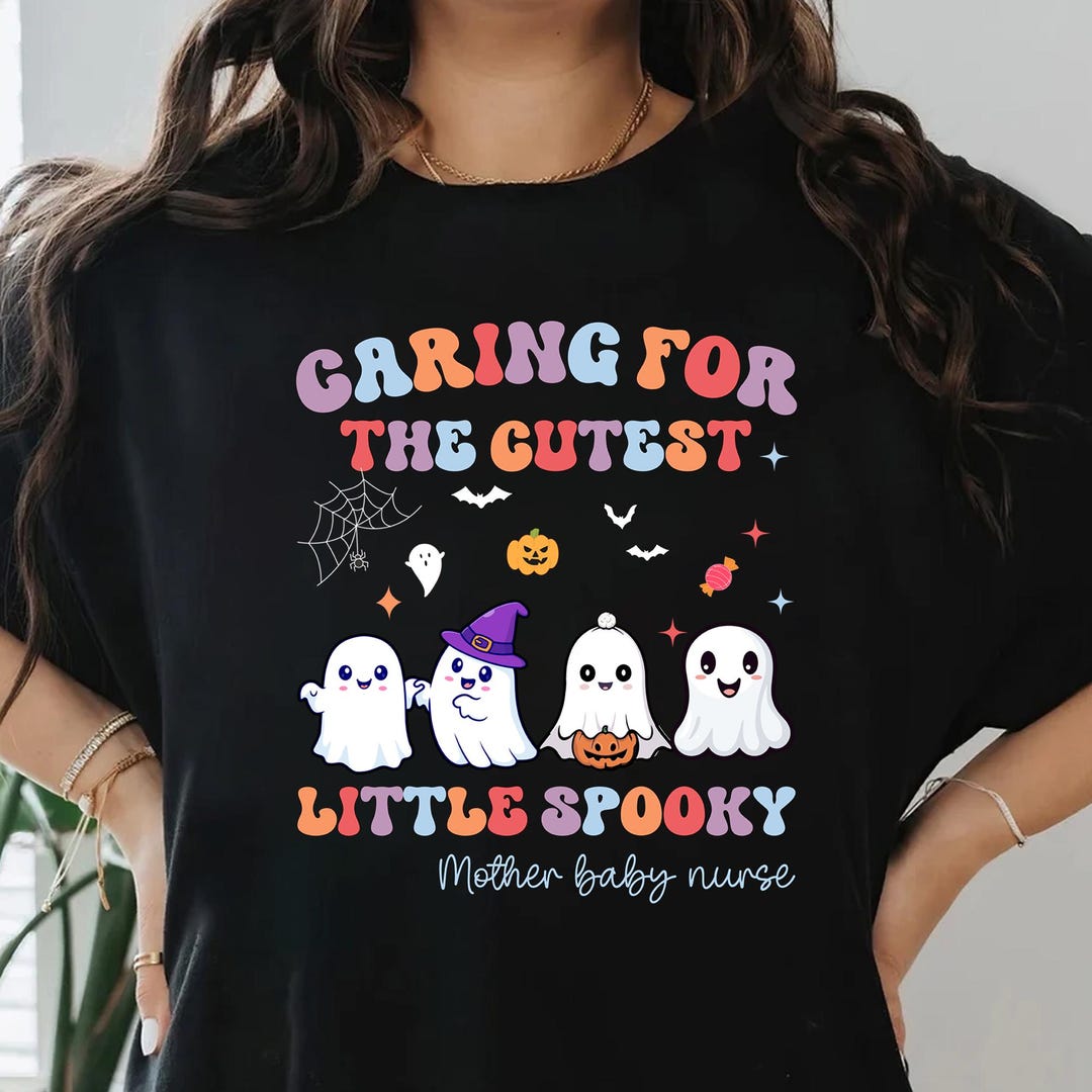 Caring for Cutest Little Spooky Ghost Halloween Png, Mother Baby Nurse ...