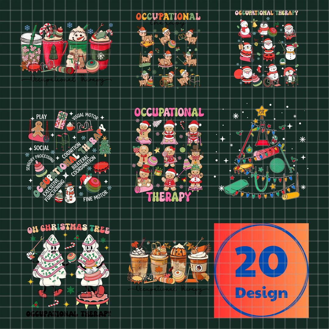 20 Occupational Therapy Christmas PNG Bundle, Occupational Therapist ...
