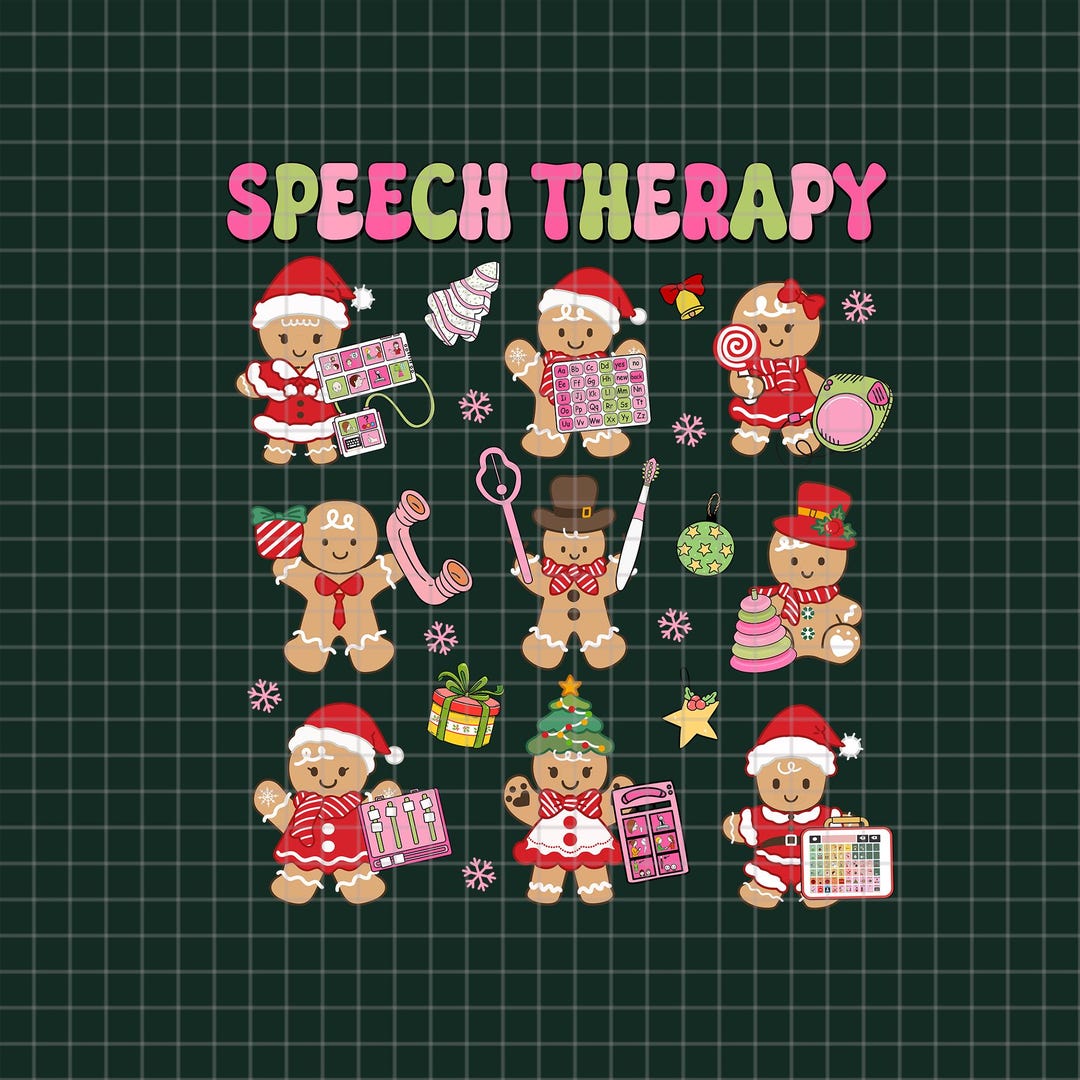 Speech Therapy Gingerbread Christmas Png, Speech Therapy Christmas Png ...