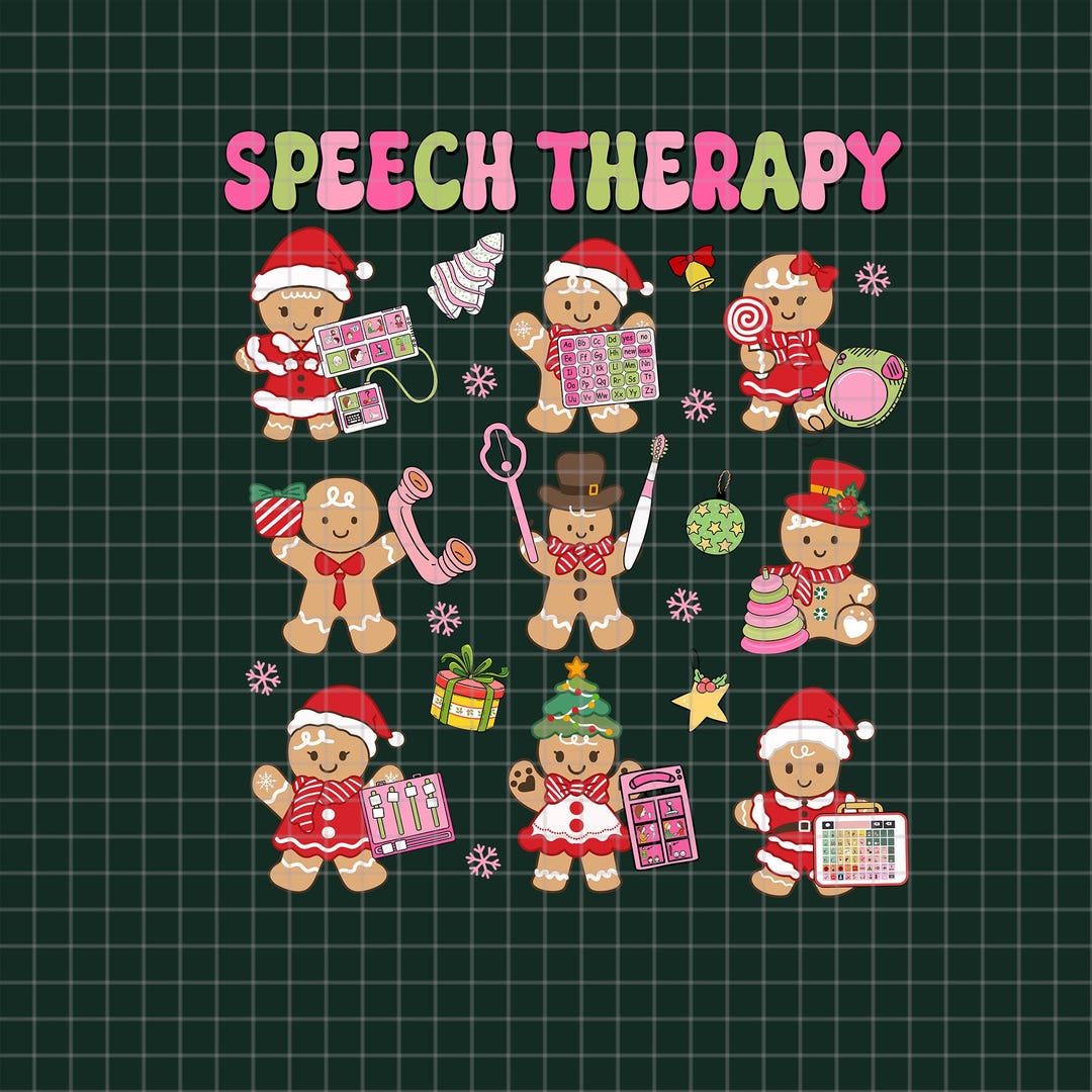 Speech Therapy Gingerbread Christmas Png, Speech Therapy Christmas Png ...