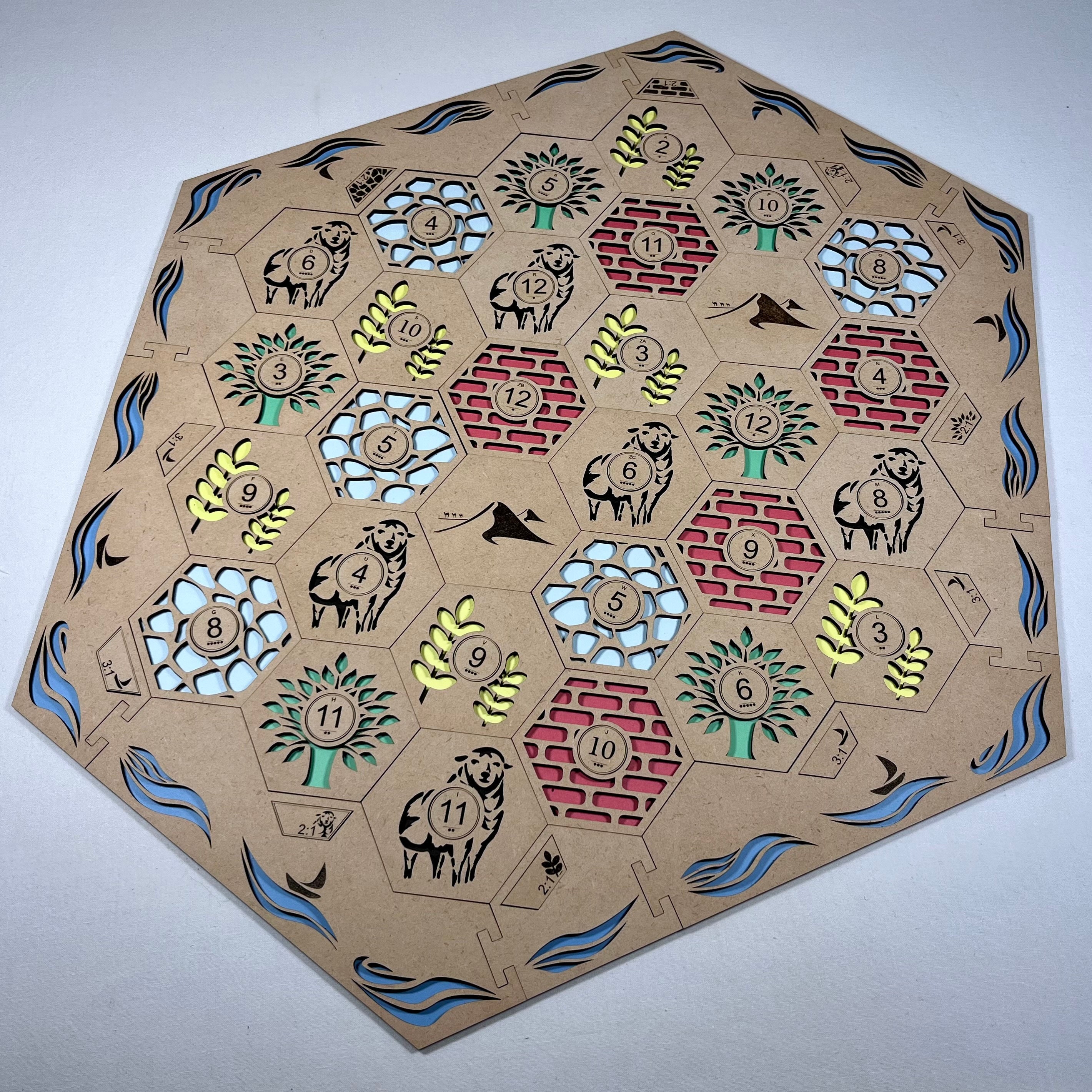 Hex Board 5-6 Player Extension - Laser Cut Files (lbrn2, SVG, DXF, AI ...