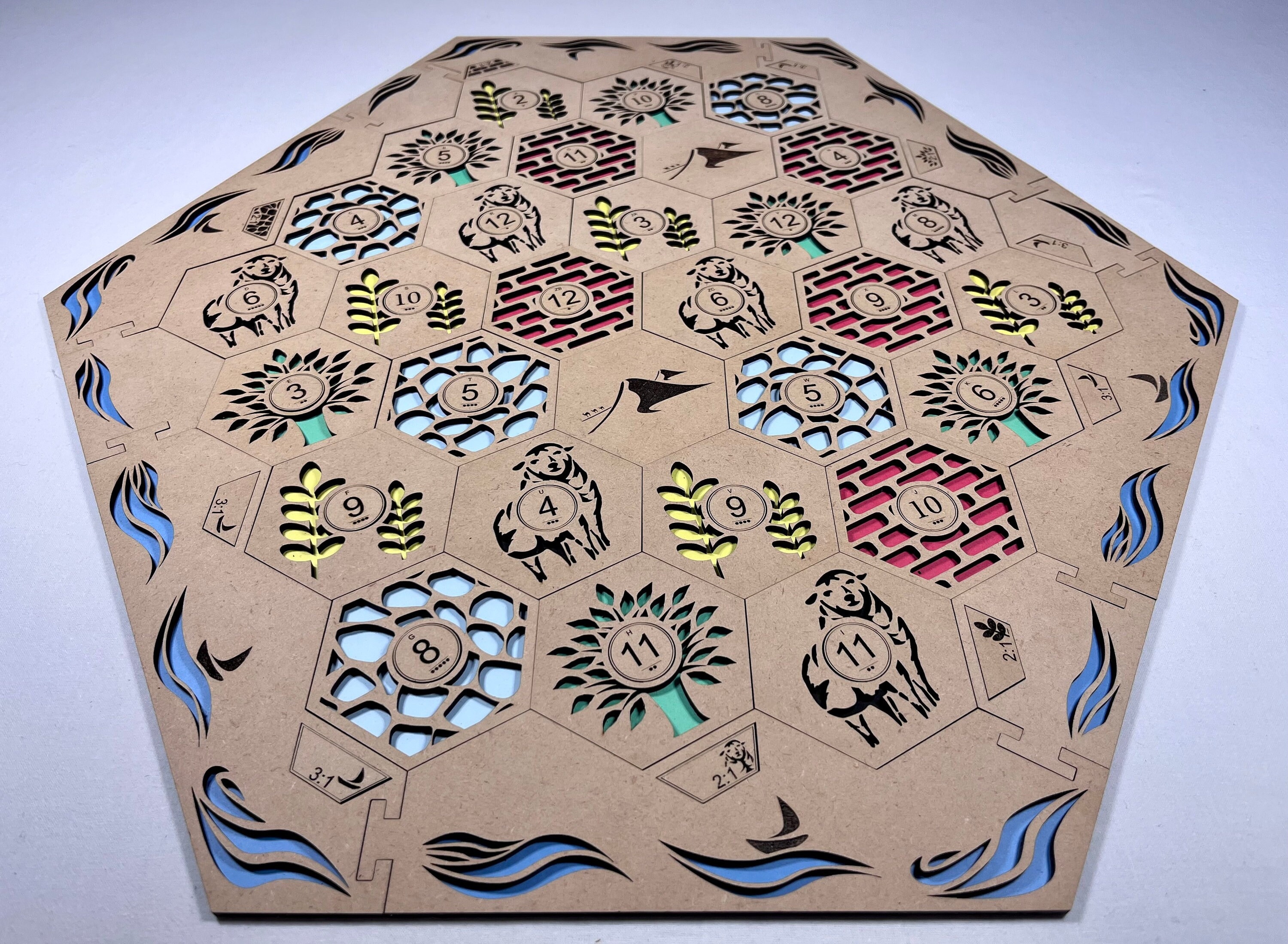 Hex Board 5-6 Player Extension - Laser Cut Files (lbrn2, SVG, DXF, AI ...