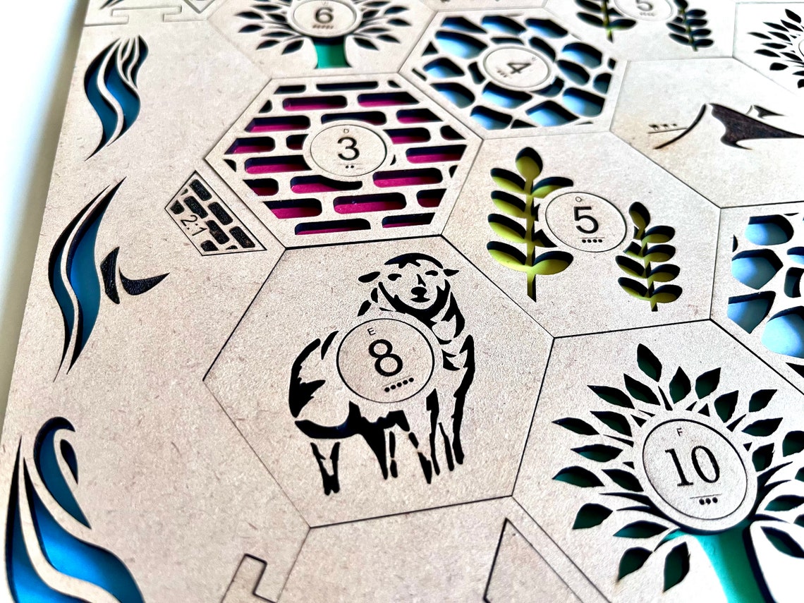 Hex Board Game Laser Cut Files lbrn2, SVG, DXF, AI - Etsy