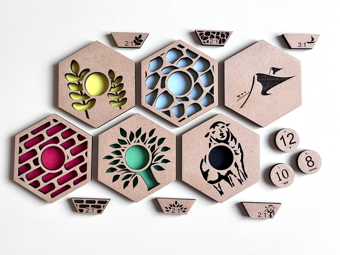 Hex Board Game Laser Cut Files lbrn2, SVG, DXF, AI - Etsy
