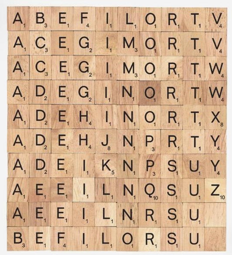 2 “ Natural Wood Scrabble Tiles, Letters, Alphabet Wall Tiles. - Etsy