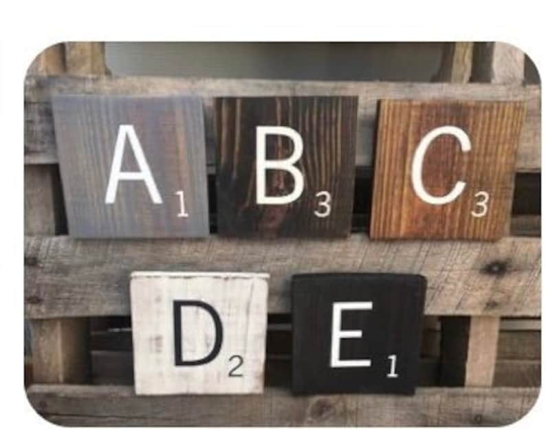 2 Natural Wood Scrabble Tiles Letters Alphabet Wall Tiles. - Etsy
