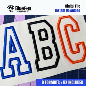 3D Puff Embroidery Font, Varsity 3D Puff Foam Outline, Athletic ...