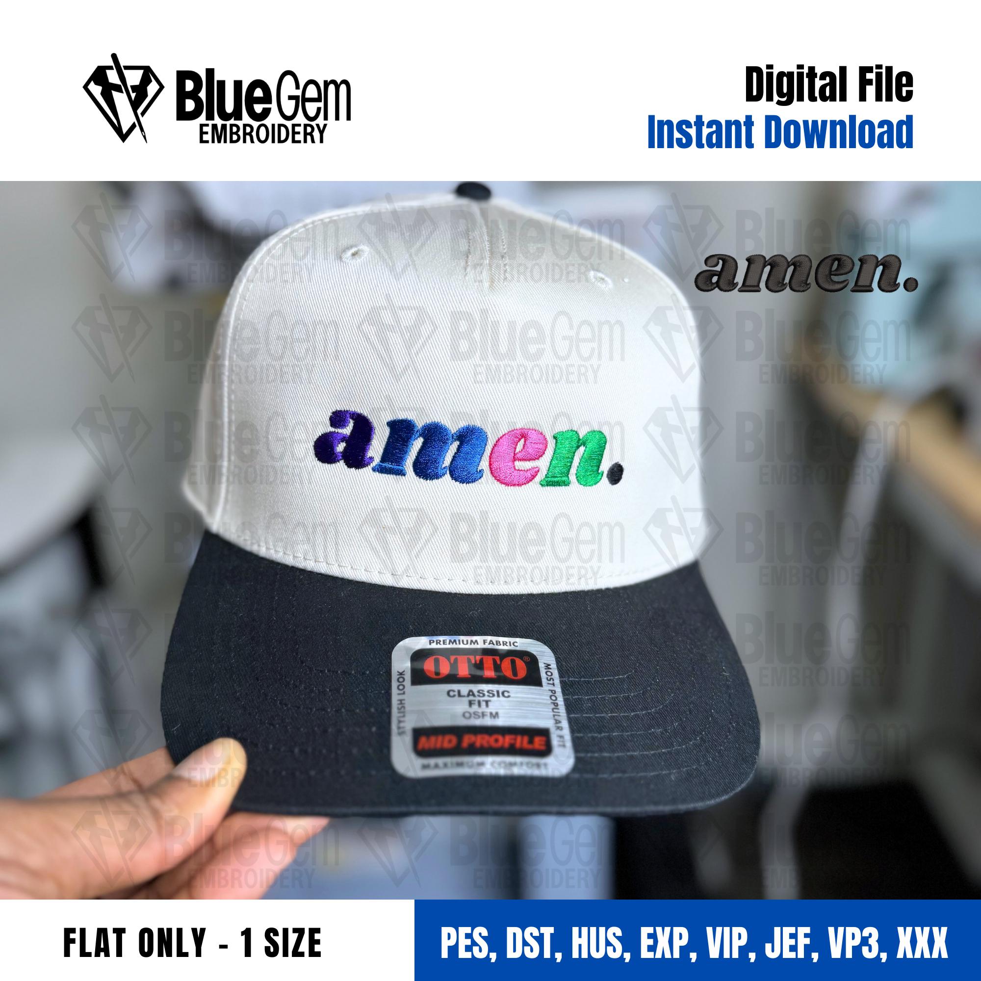 Amen Hat Embroidery Design, Christian Design, 1 Size - Etsy