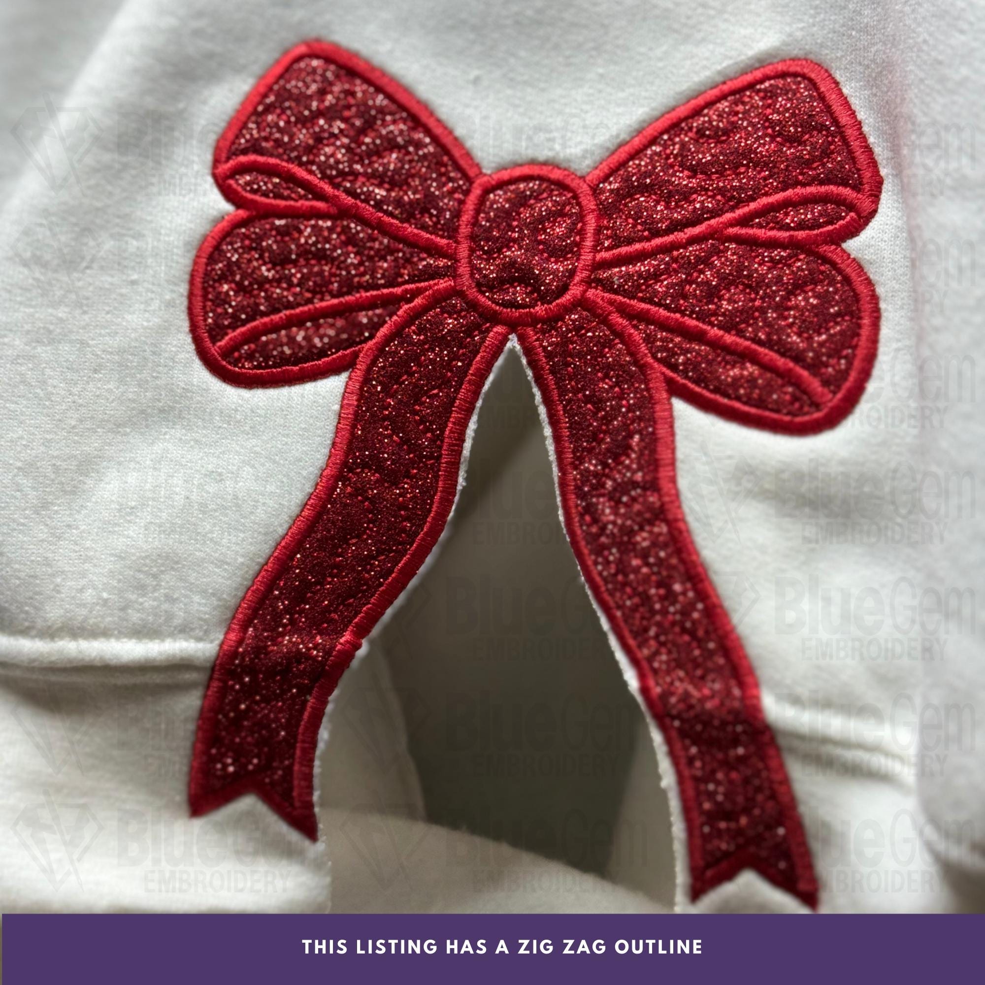 Side Bow Applique Embroidery Design: Christmas Sweatshirt (instant ...