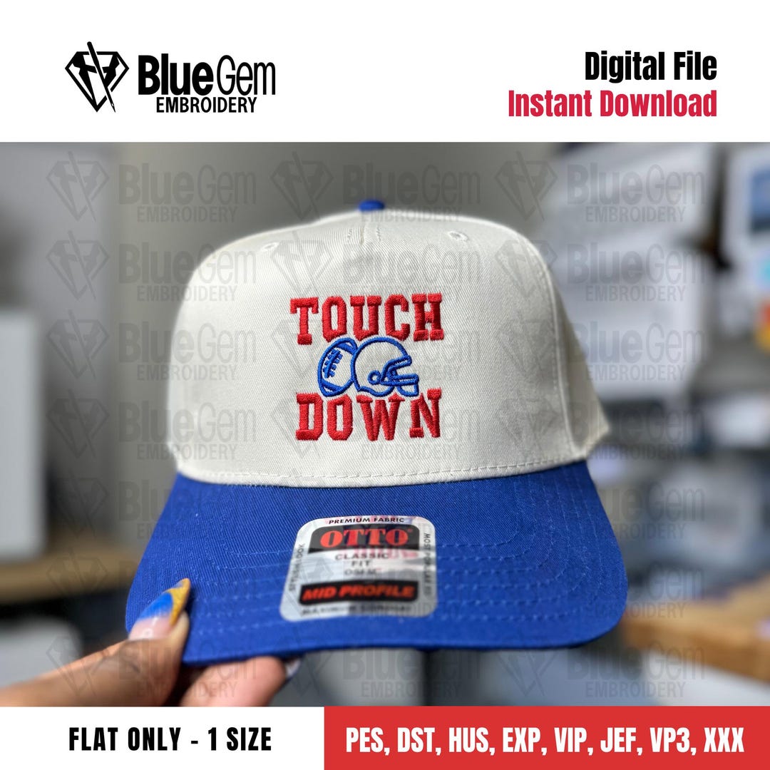 Touchdown Hat Embroidery Design: Football Season (instant Download) - Etsy