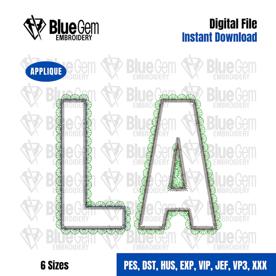 Lace LA Applique Embroidery Design – Louisiana Applique, Zigzag Stitch ...