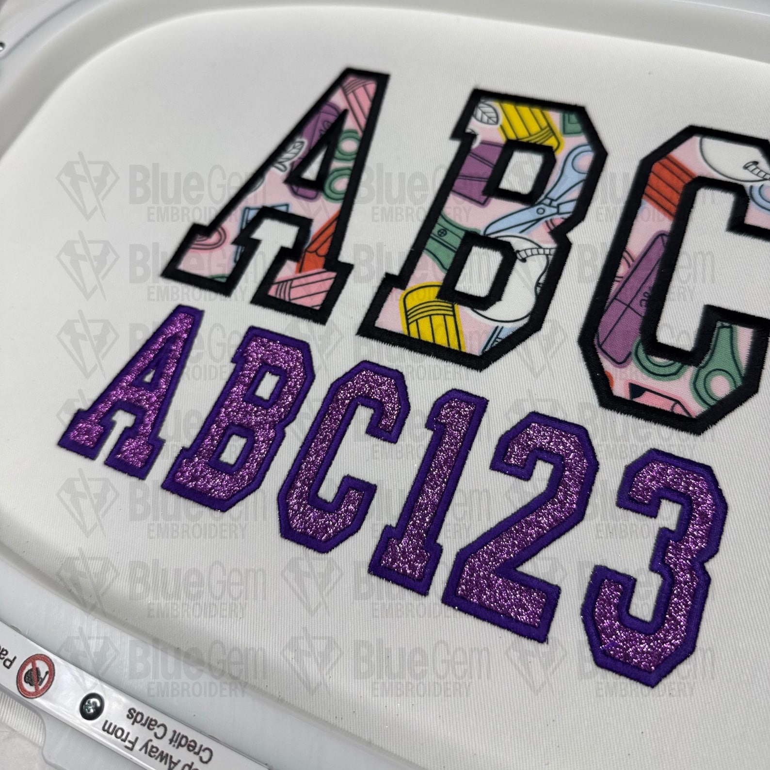 Varsity Applique Embroidery Font: Athletic College Style (BX Font ...