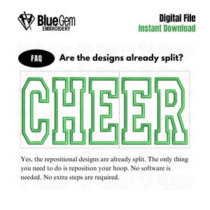 Cheer Applique Embroidery Design: 5 Sizes (instant Download) - Etsy