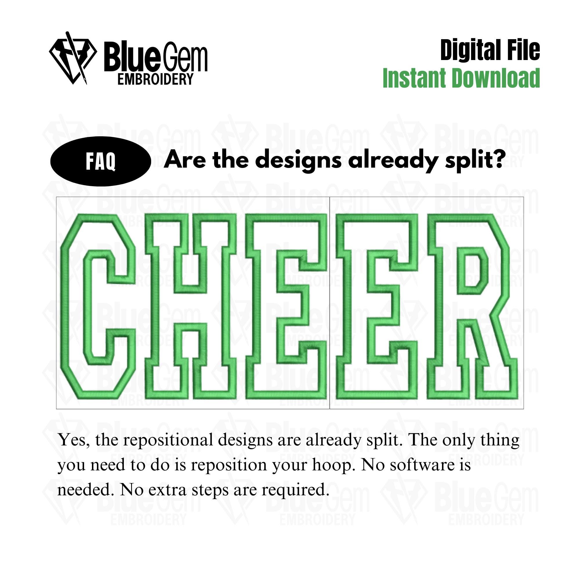 Cheer Applique Embroidery Design: 5 Sizes (instant Download) - Etsy