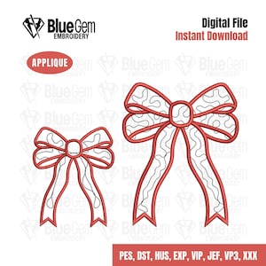 Side Bow Appliqué Sweatshirt Embroidery Design: Christmas Bow (instant ...